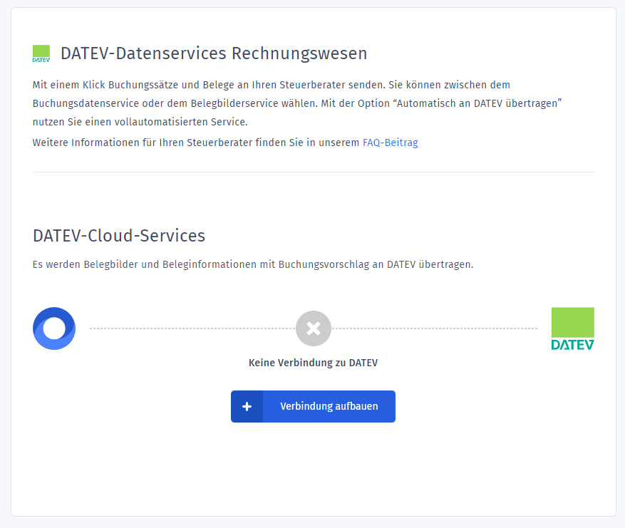 Steuerberater-Export: DATEV-Cloud-Services